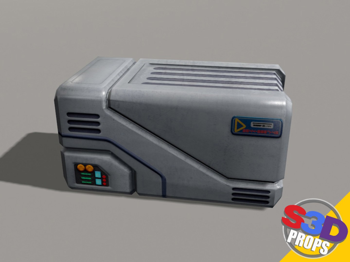 3d Sci-fi White Crate Model