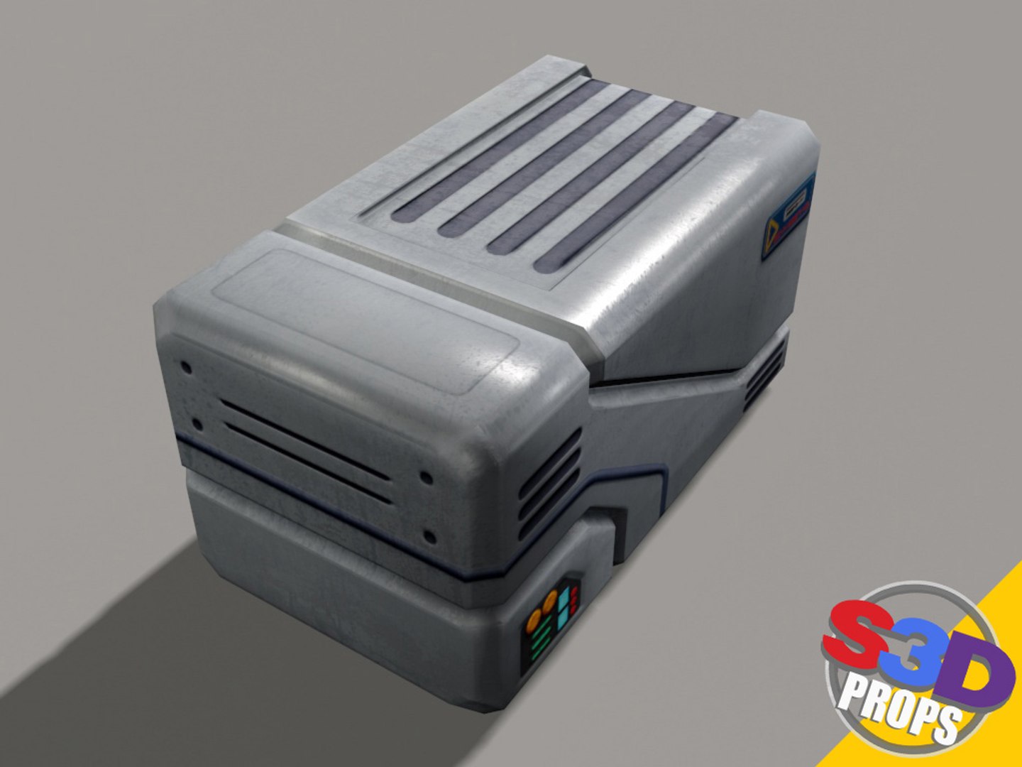 3d Sci-fi White Crate Model