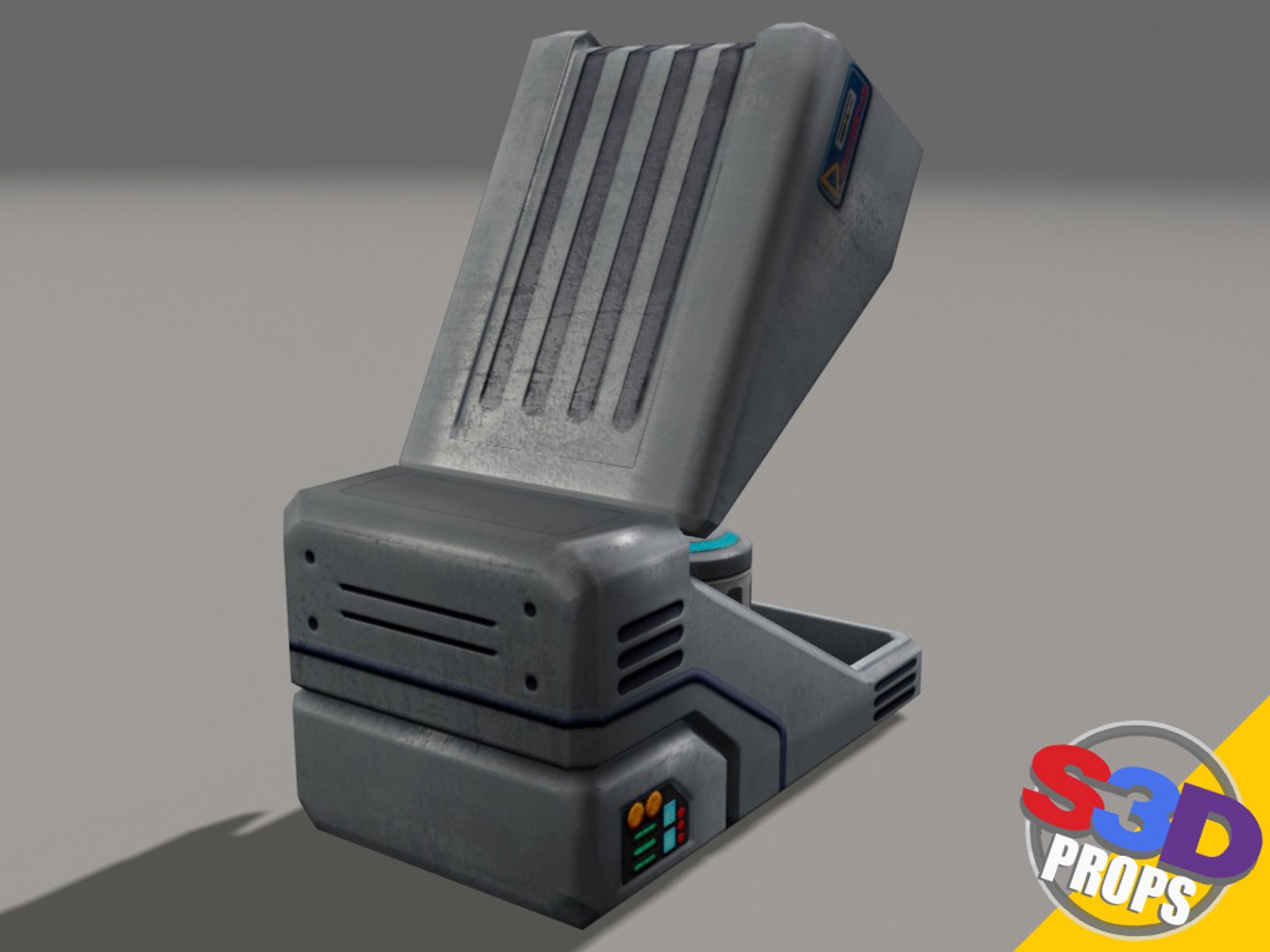 3d Sci-fi White Crate Model
