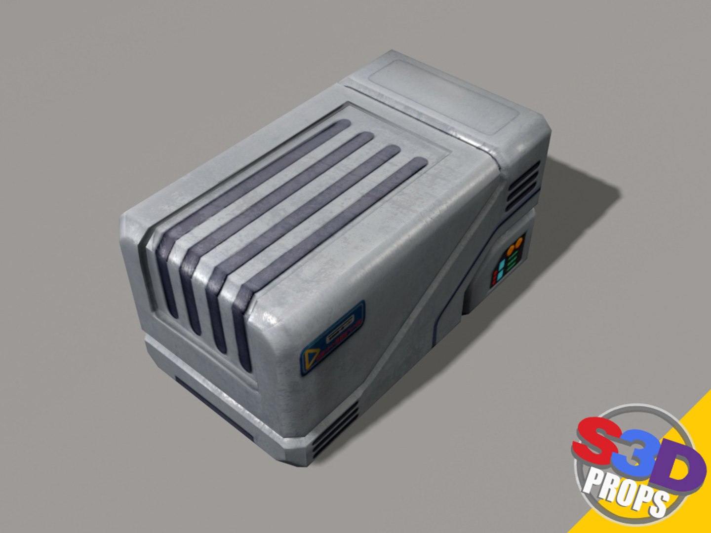3d Sci-fi White Crate Model