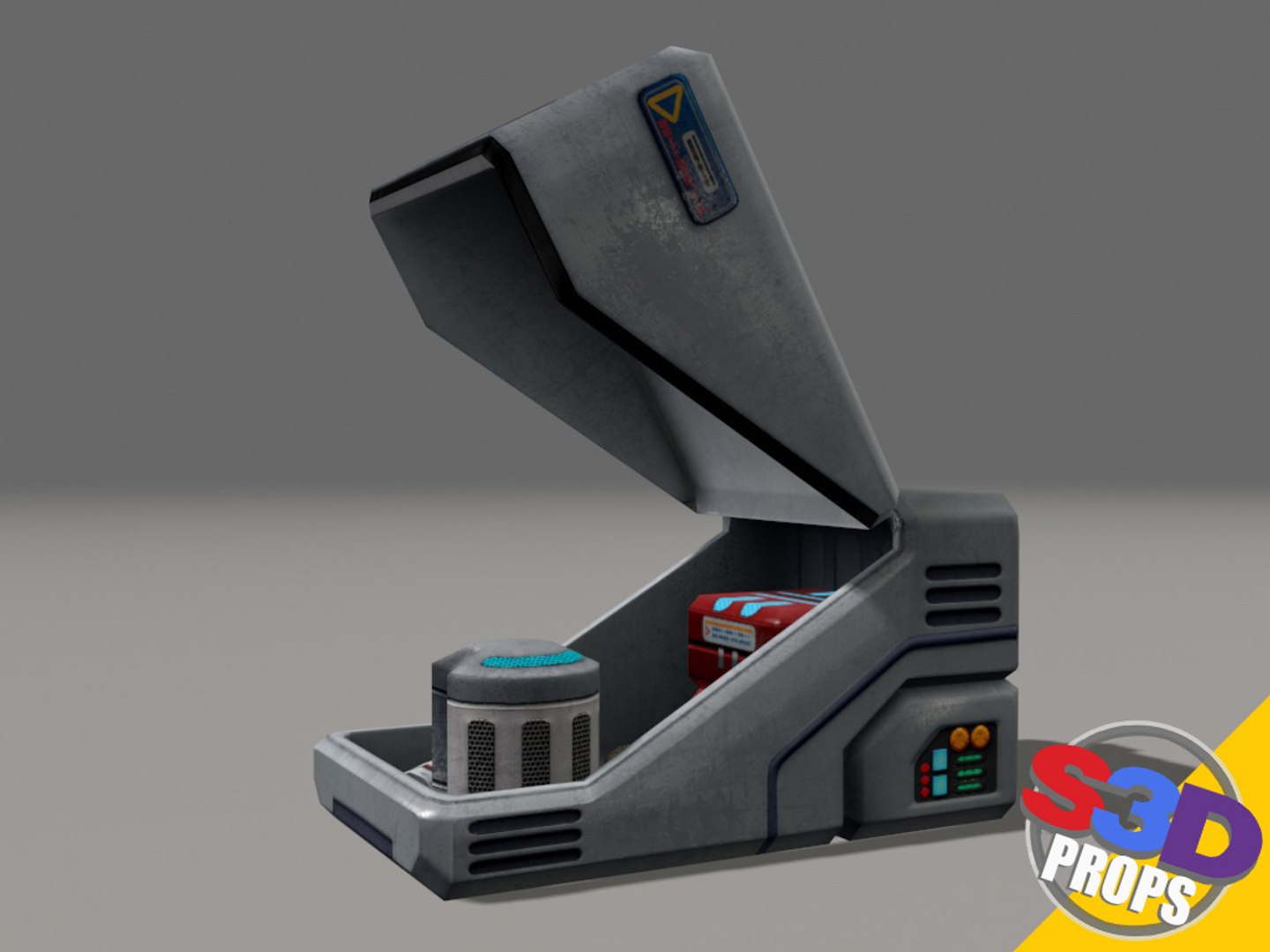 3d Sci-fi White Crate Model
