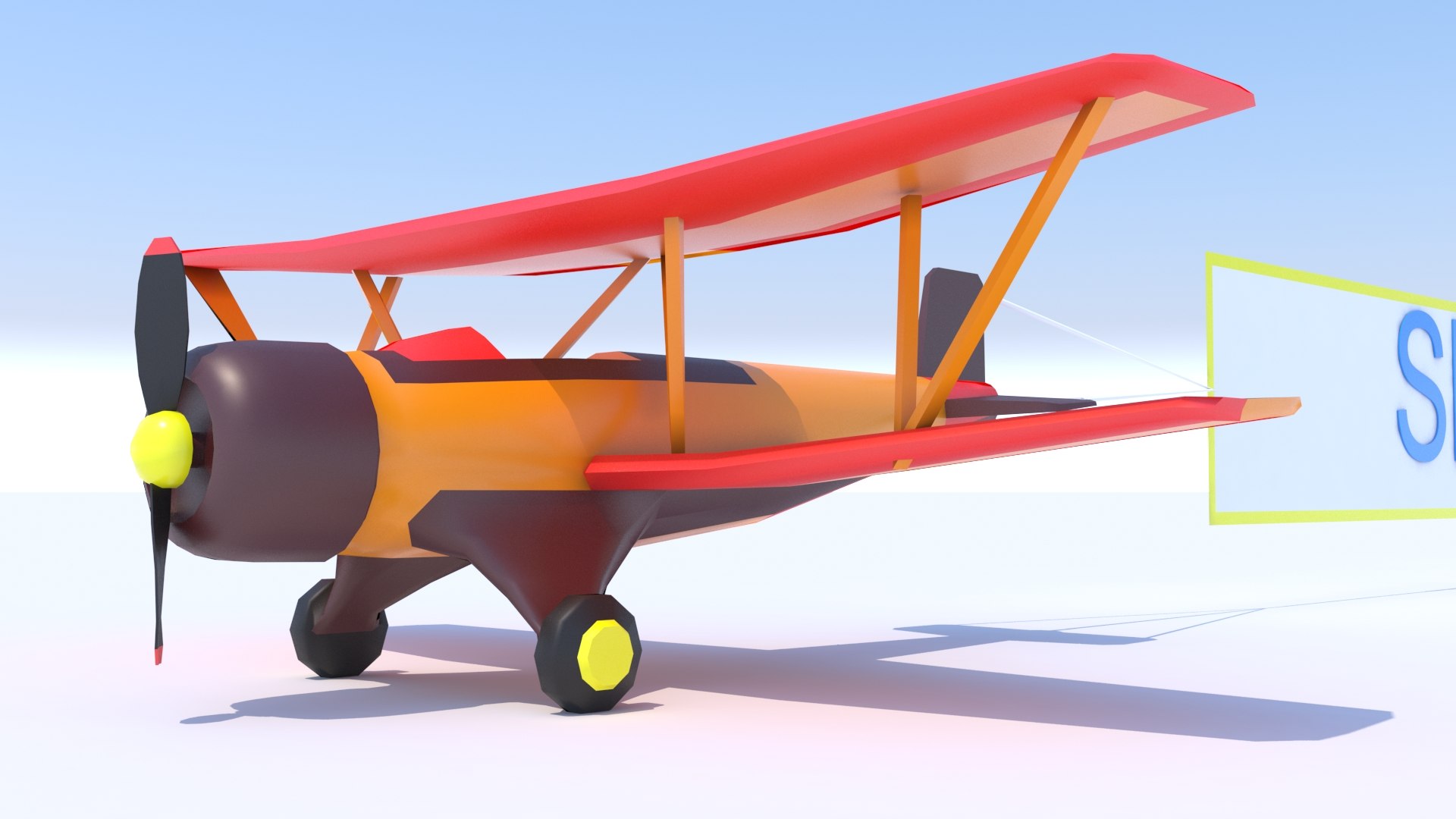 Biplane stylized poster 3D - TurboSquid 1307876