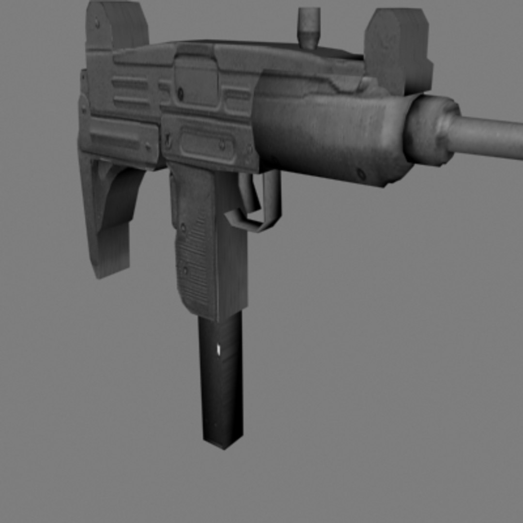 3d uzi machine gun model