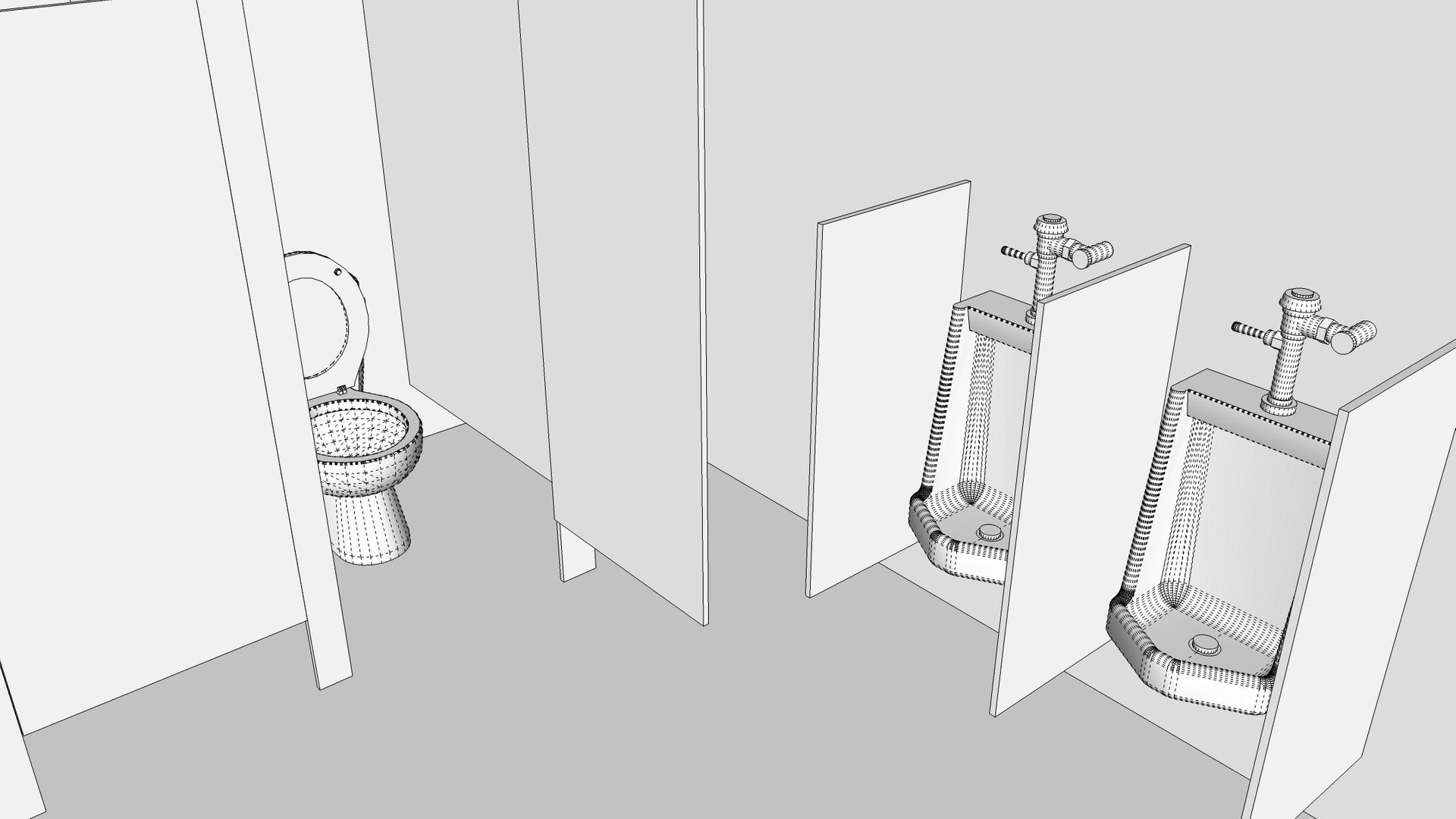 3D Public Restroom Set Model - TurboSquid 2260077