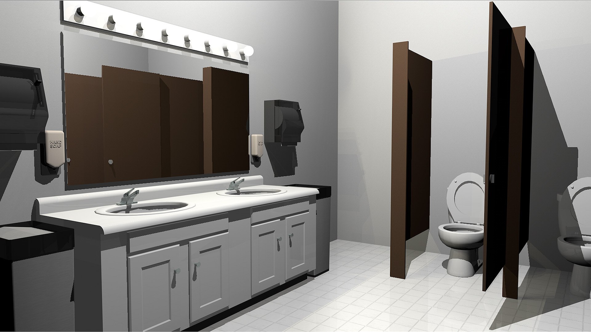 3D Public Restroom Set Model - TurboSquid 2260077