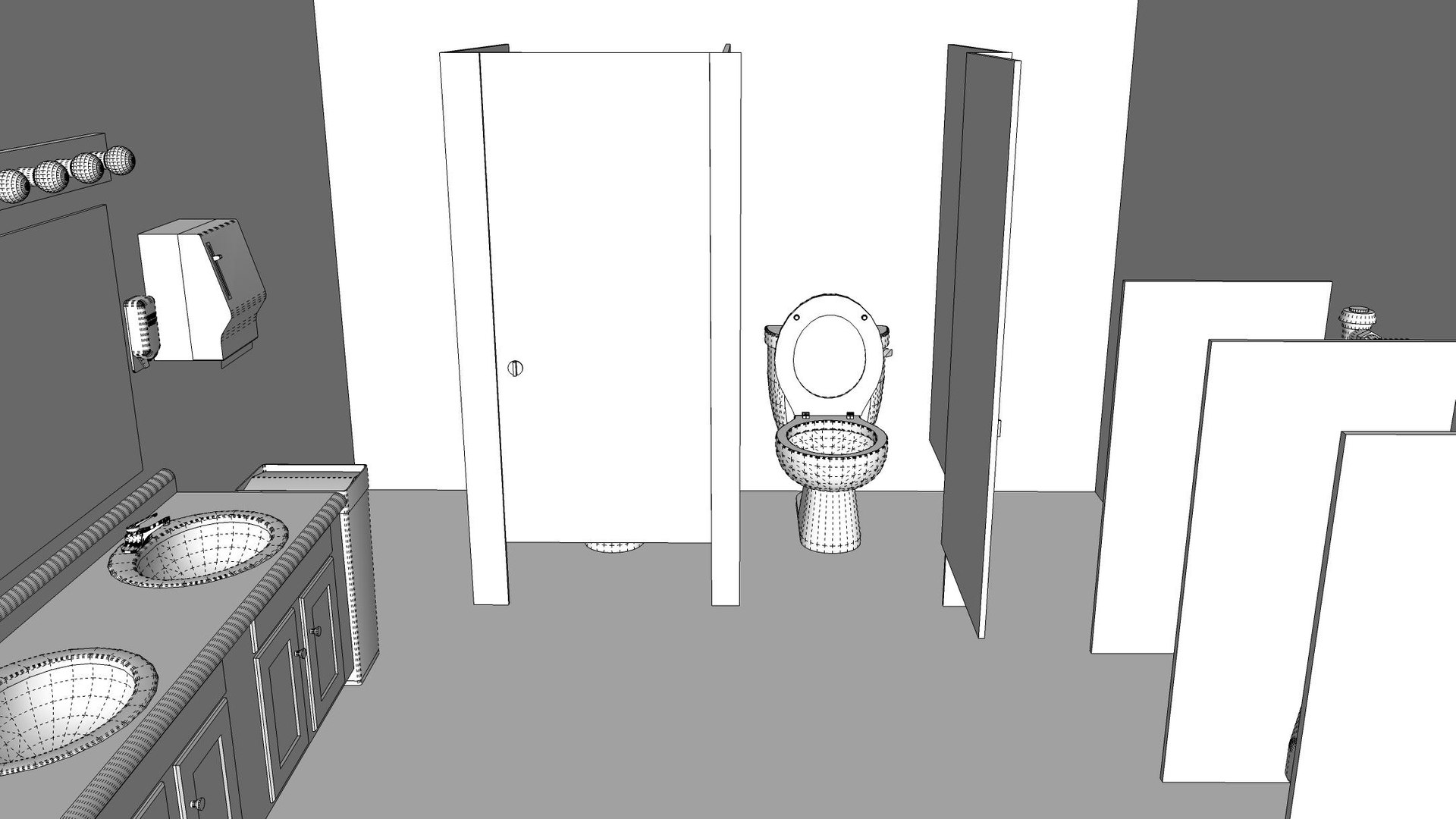 3D Public Restroom Set Model - TurboSquid 2260077