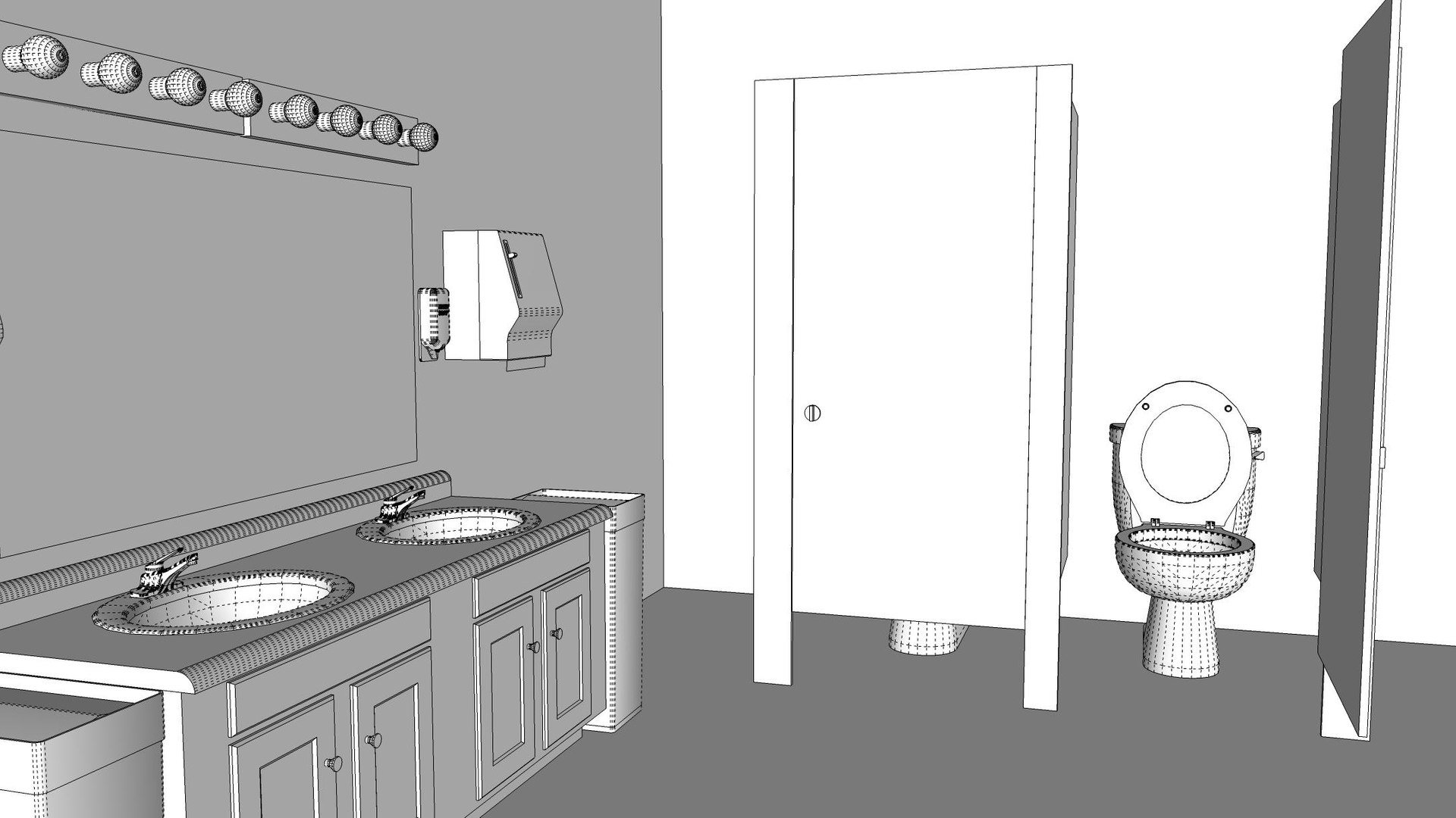 3D Public Restroom Set Model - TurboSquid 2260077