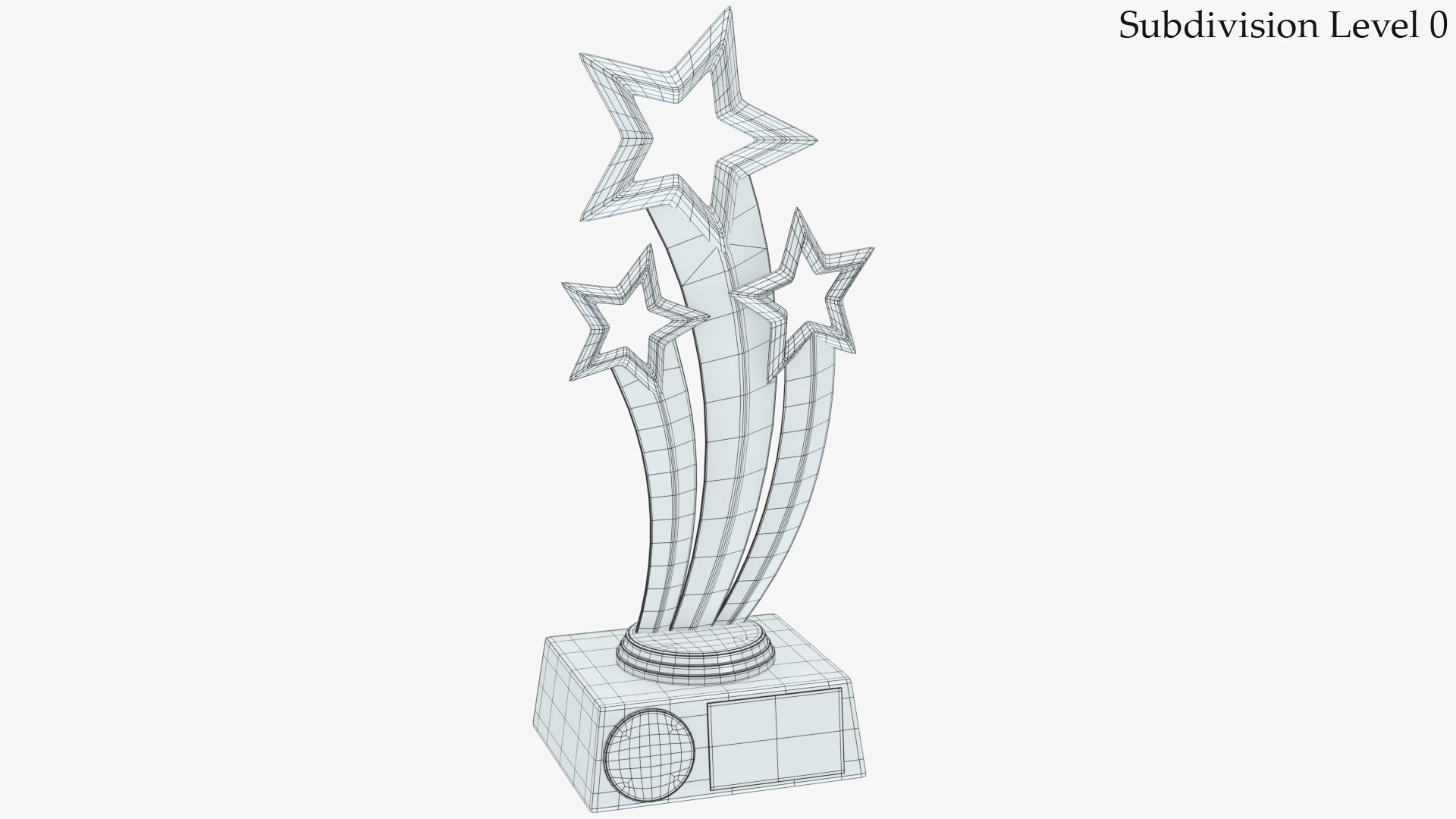 3D Model Three Stars Trophy - TurboSquid 2088091