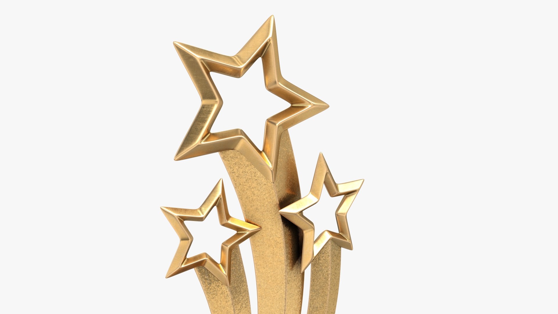 3D Model Three Stars Trophy - TurboSquid 2088091