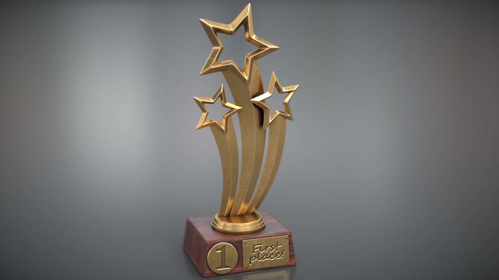 3D model Three Stars Trophy - TurboSquid 2088091