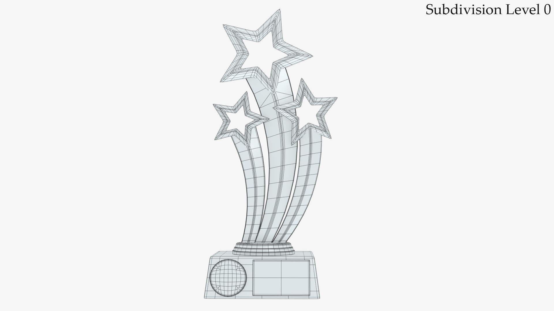 3D Model Three Stars Trophy - TurboSquid 2088091