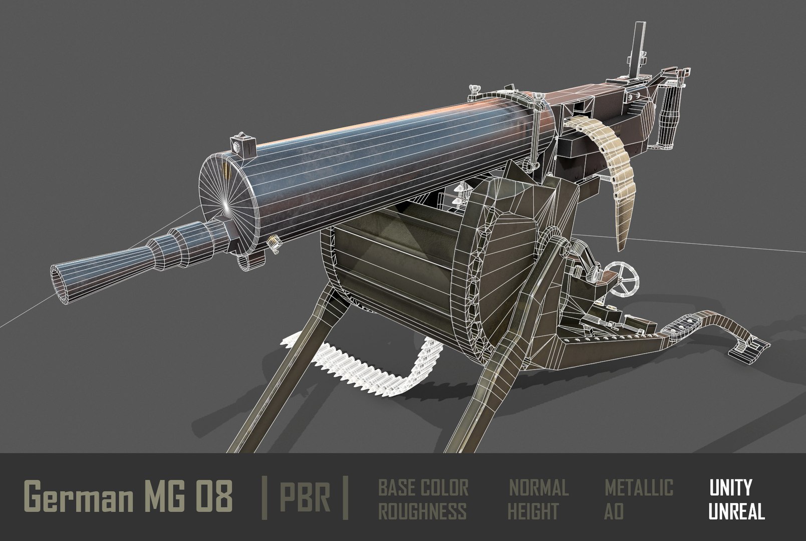 German MG-08 Machine Gun 3D - TurboSquid 1729524