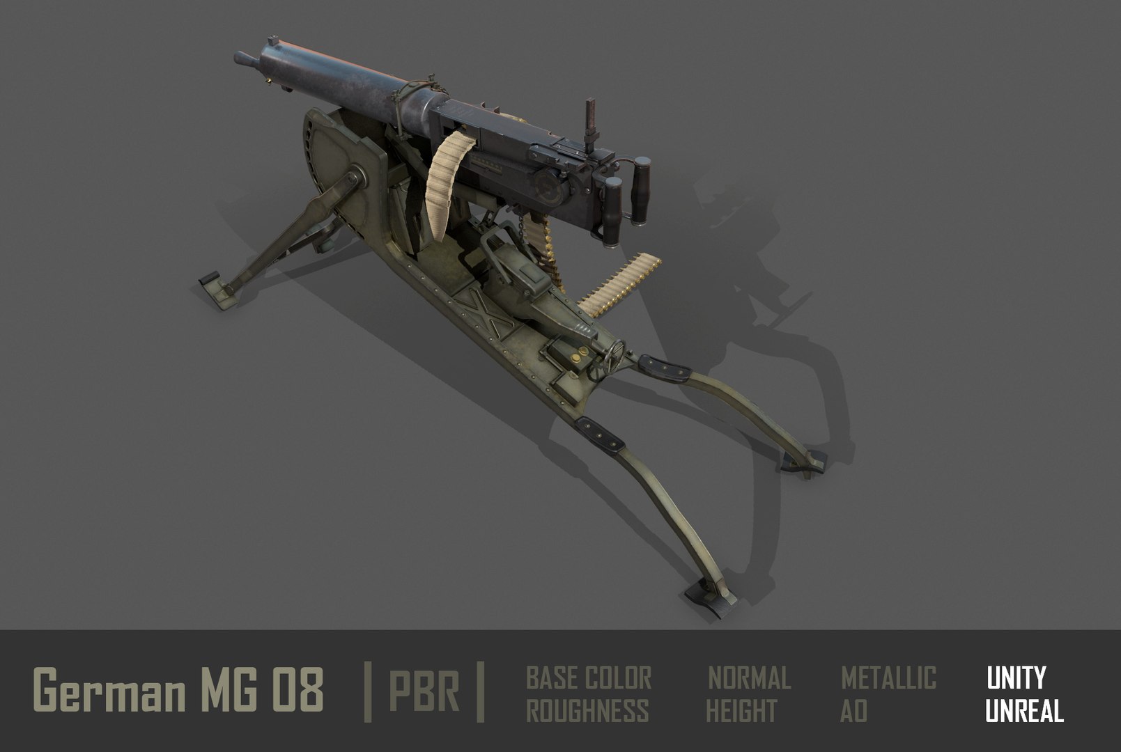 German MG-08 Machine Gun 3D - TurboSquid 1729524