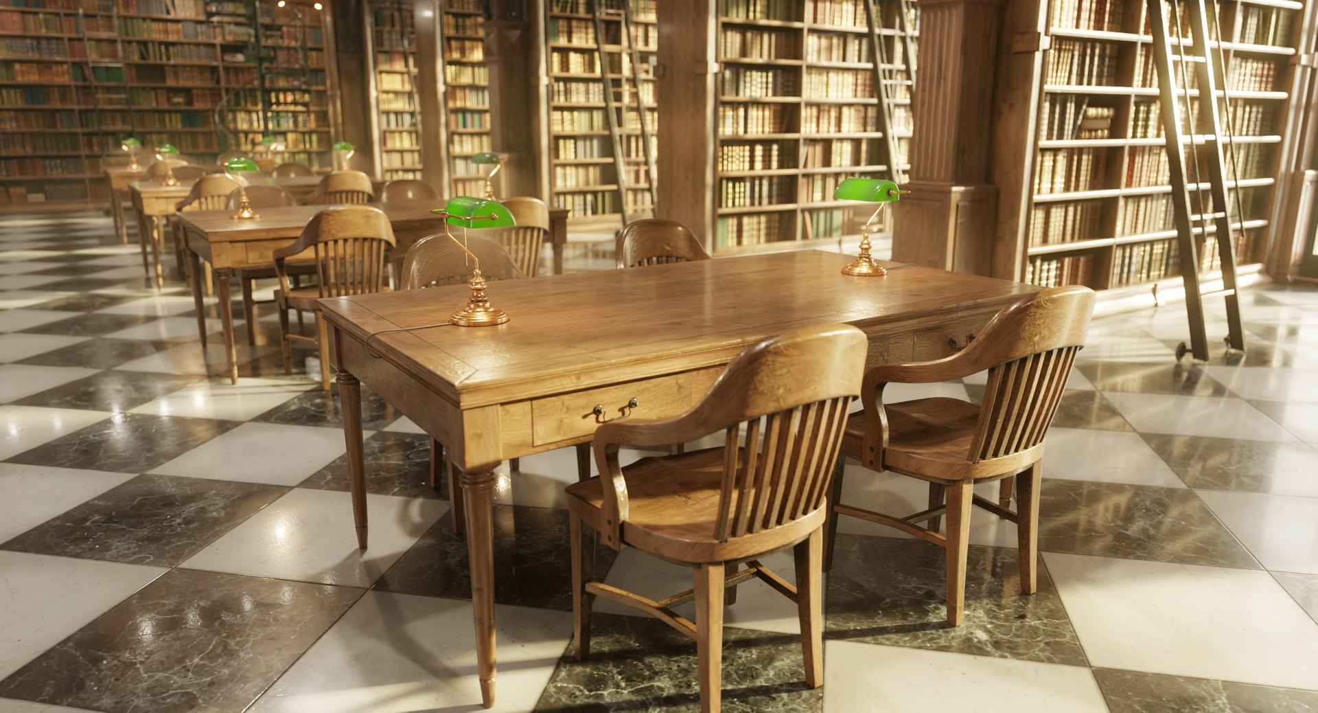 Vintage Library Interior 3D Model - TurboSquid 1972552