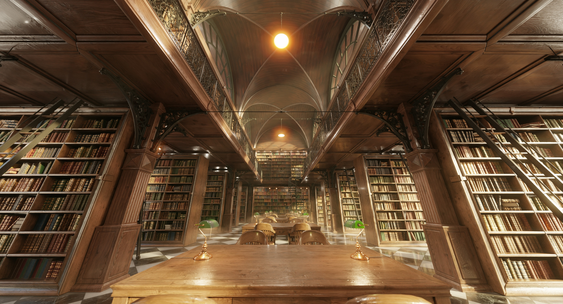 Vintage Library Interior 3D Model - TurboSquid 1972552