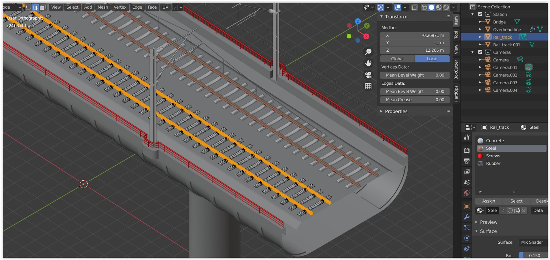 Railway Bridge Segment 3D Model - TurboSquid 1746438