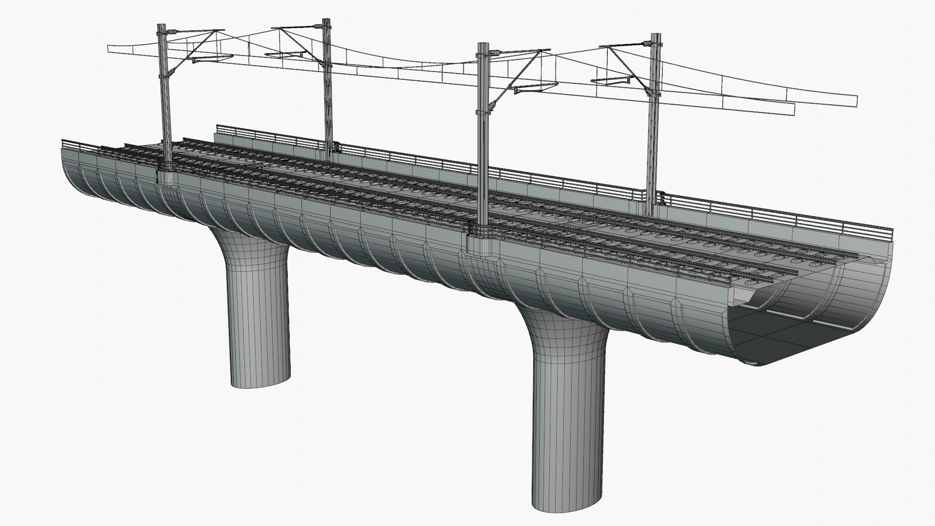 Railway Bridge Segment 3D Model - TurboSquid 1746438