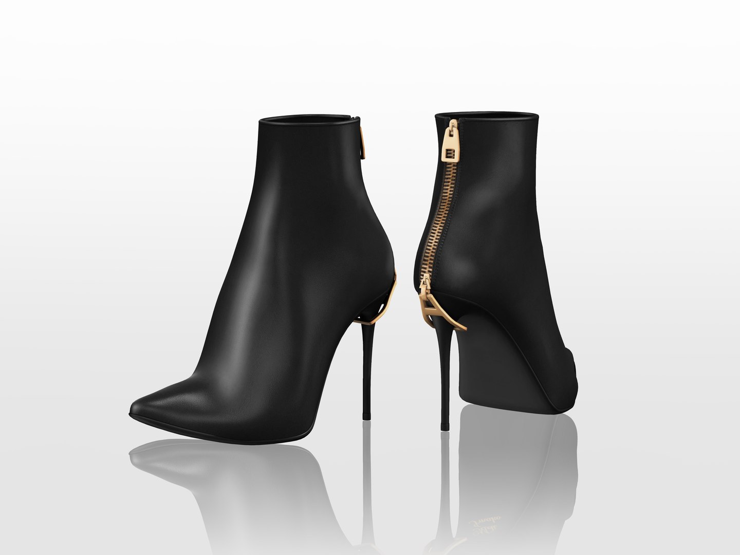 3D Tangled Zip Heels Ankle Boots Model - TurboSquid 1749324