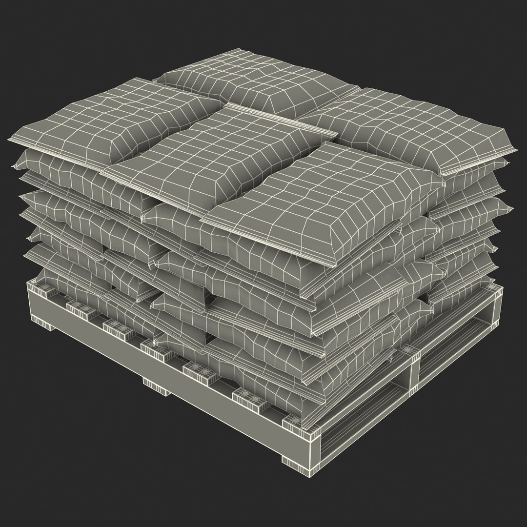 3d pallet cement bags