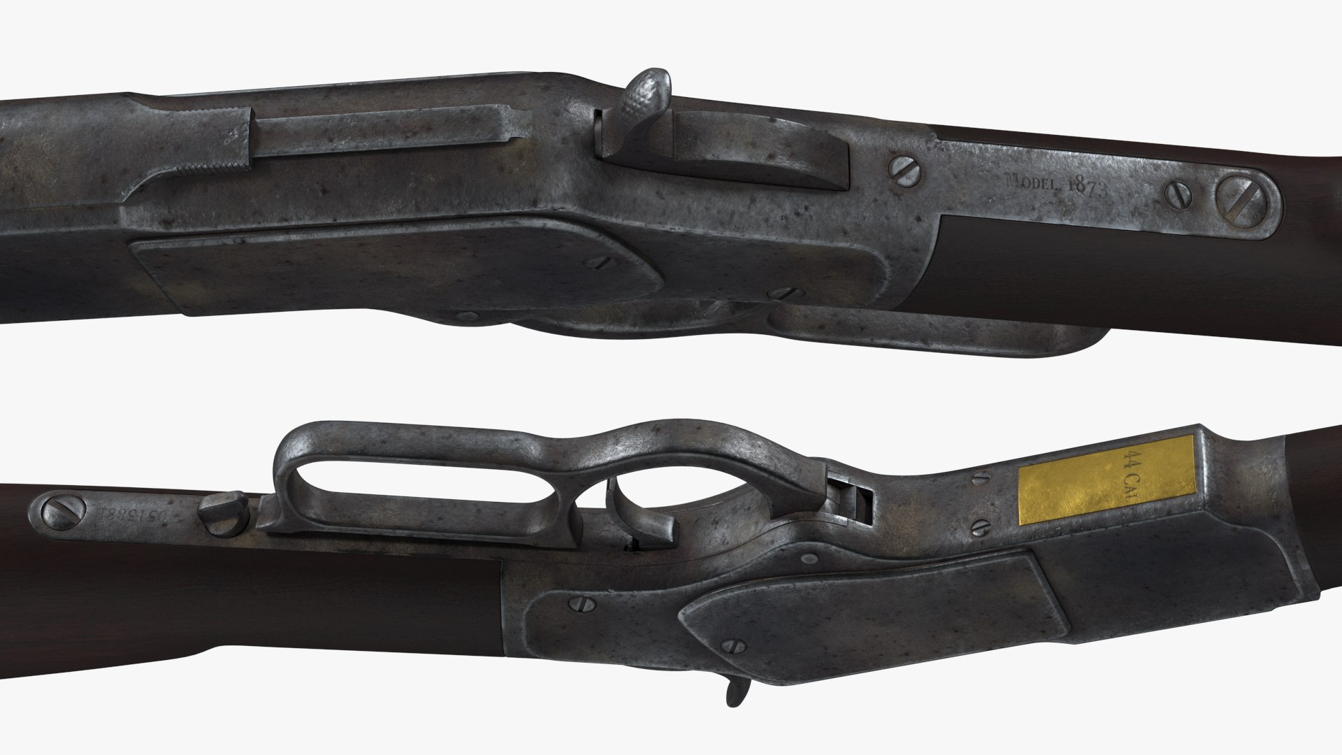 3D Winchester Model 1873 Lever Action Rifle Rigged model - TurboSquid ...