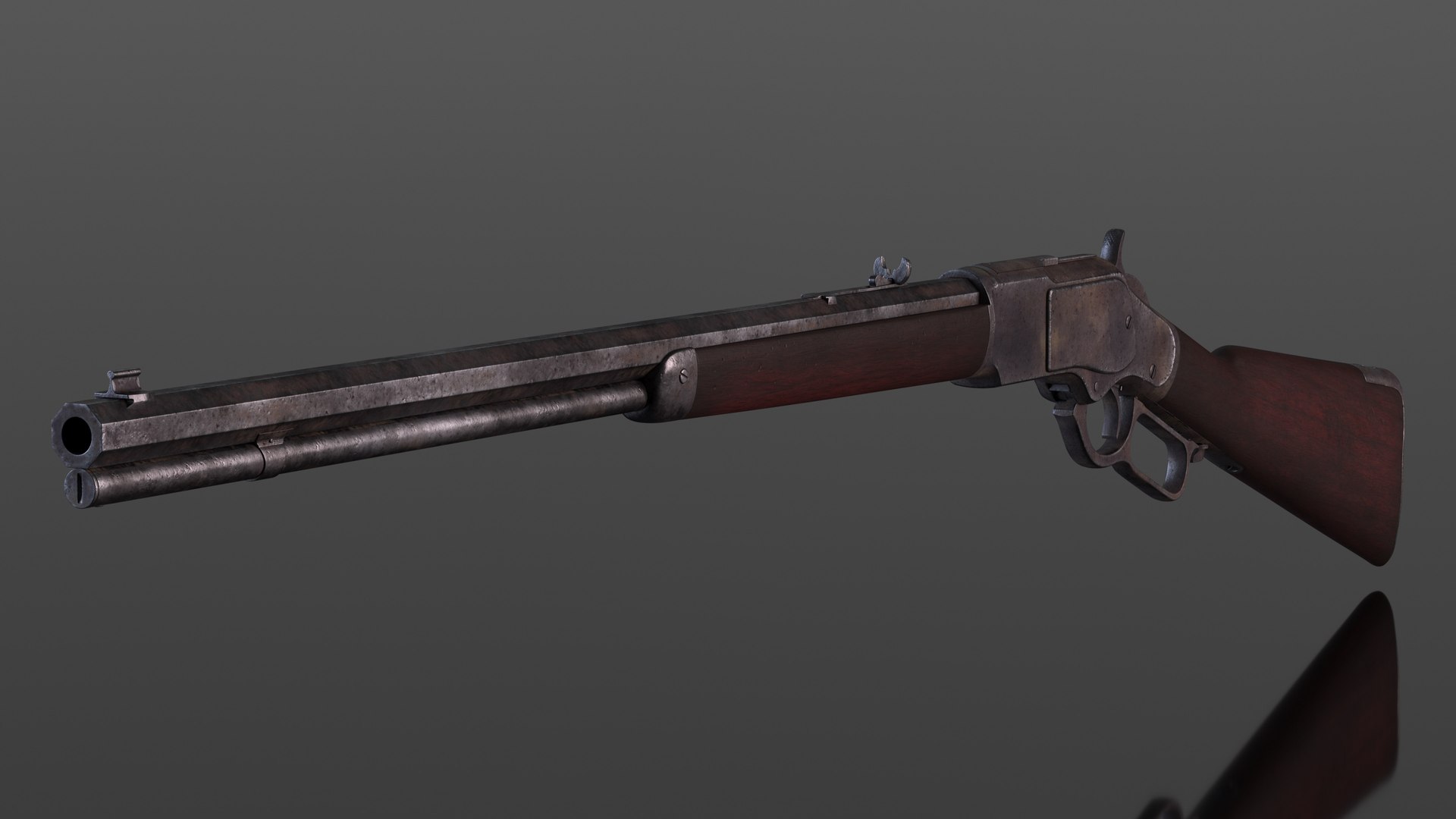 3D Winchester Model 1873 Lever Action Rifle Rigged model - TurboSquid ...