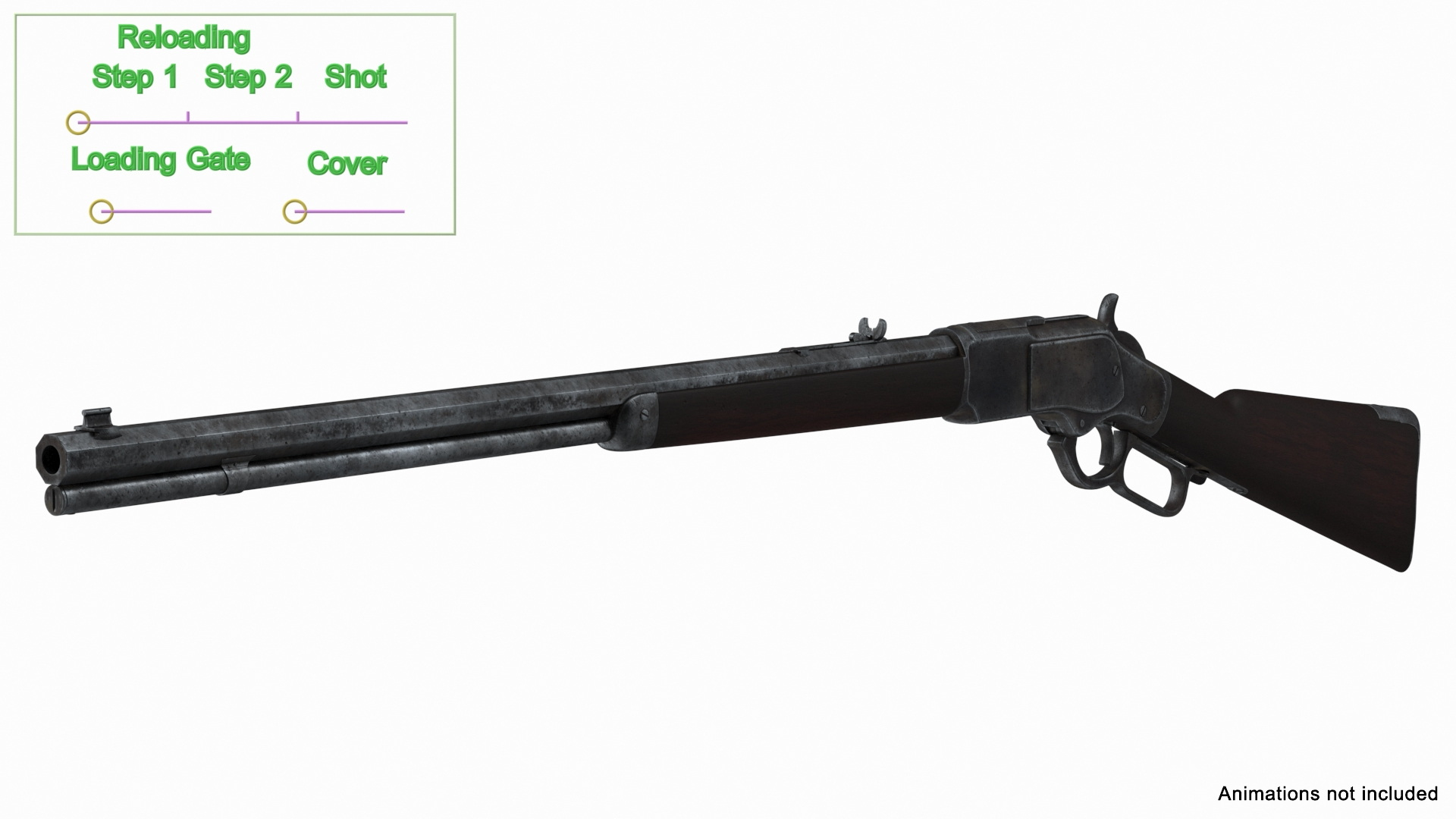 3D Winchester Model 1873 Lever Action Rifle Rigged model - TurboSquid ...