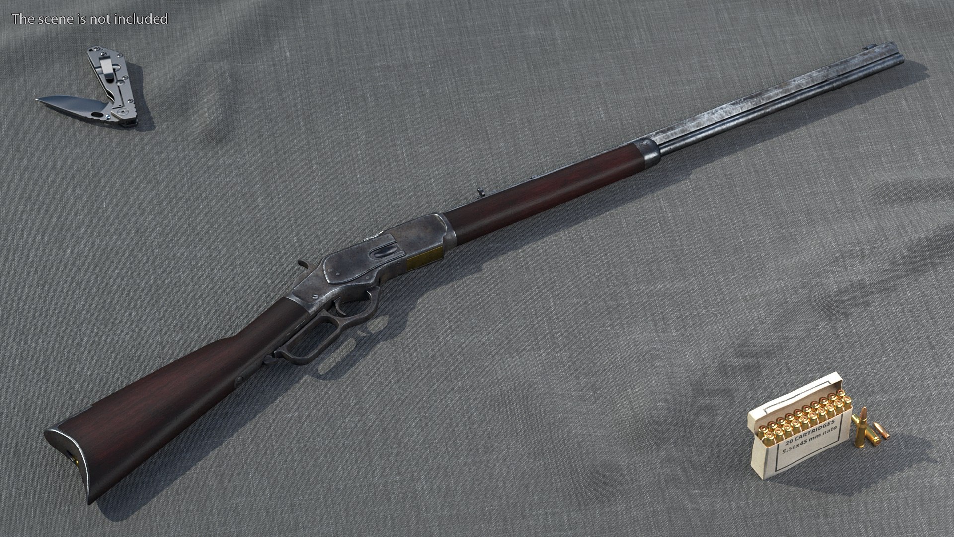 3D Winchester Model 1873 Lever Action Rifle Rigged model - TurboSquid ...
