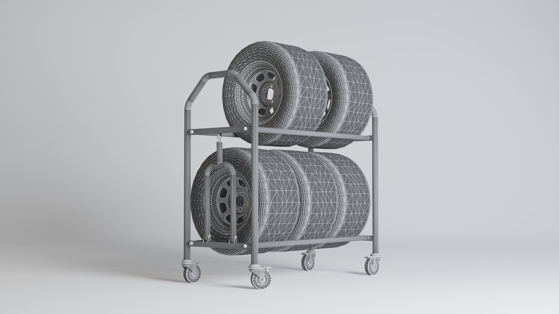 Wheel Tire Trolley 4 PBR 3D - TurboSquid 1979208