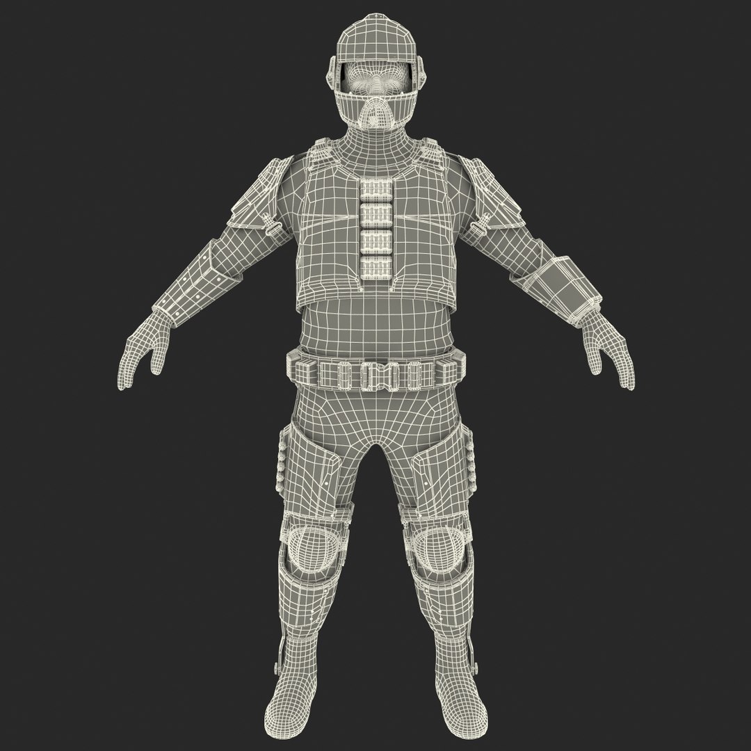futuristic army soldier 3d model