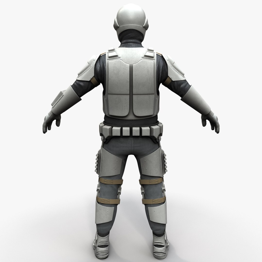 futuristic army soldier 3d model