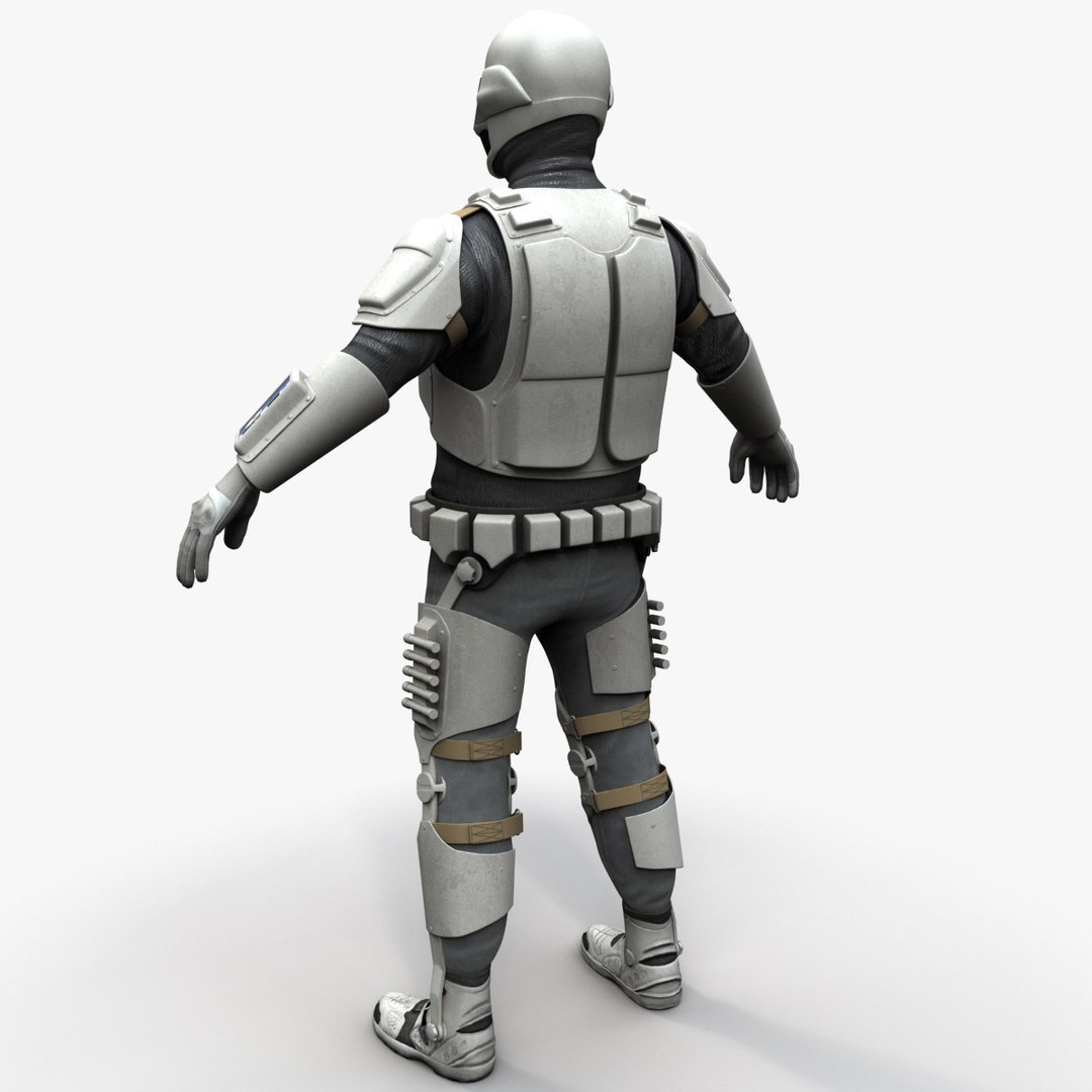 futuristic army soldier 3d model