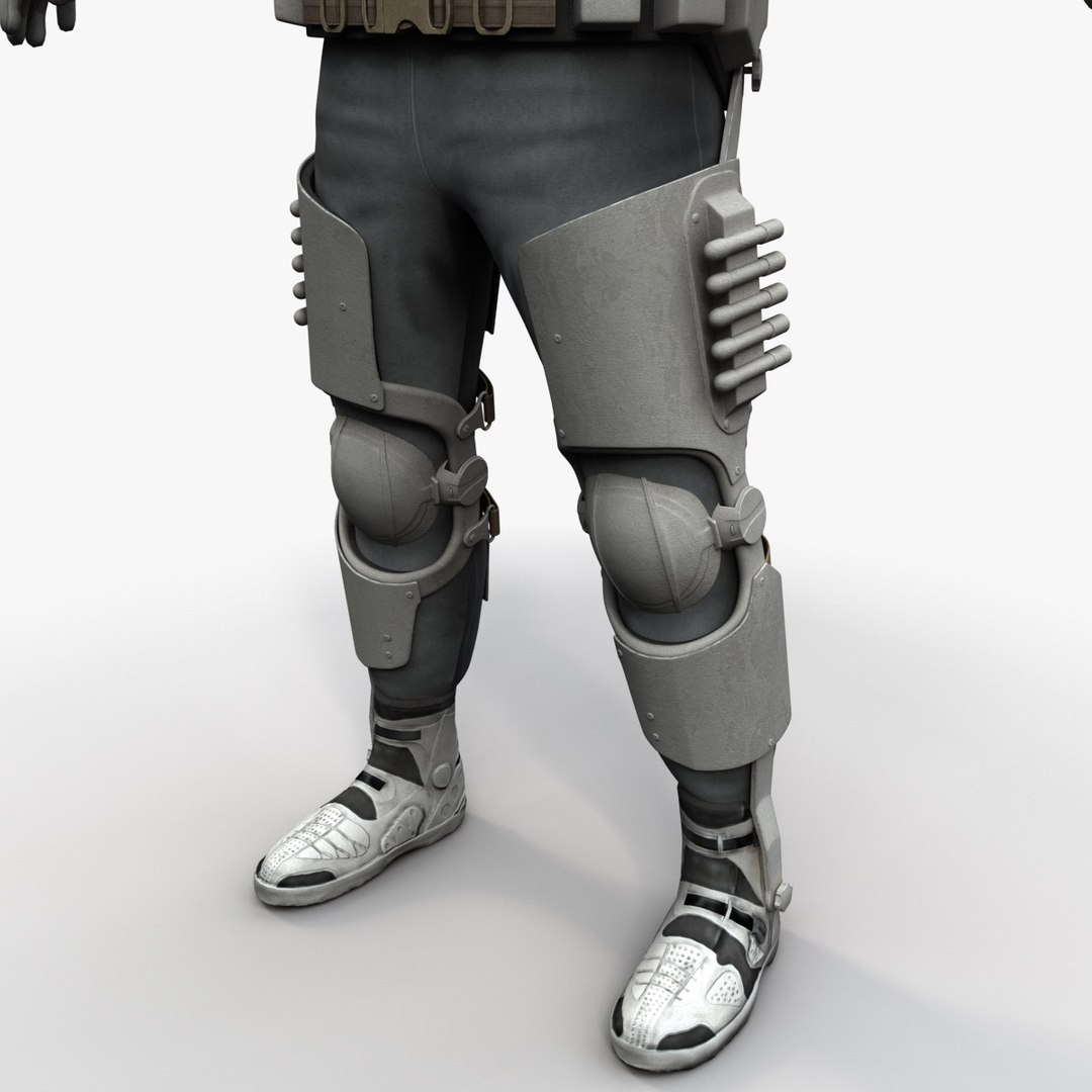 futuristic army soldier 3d model