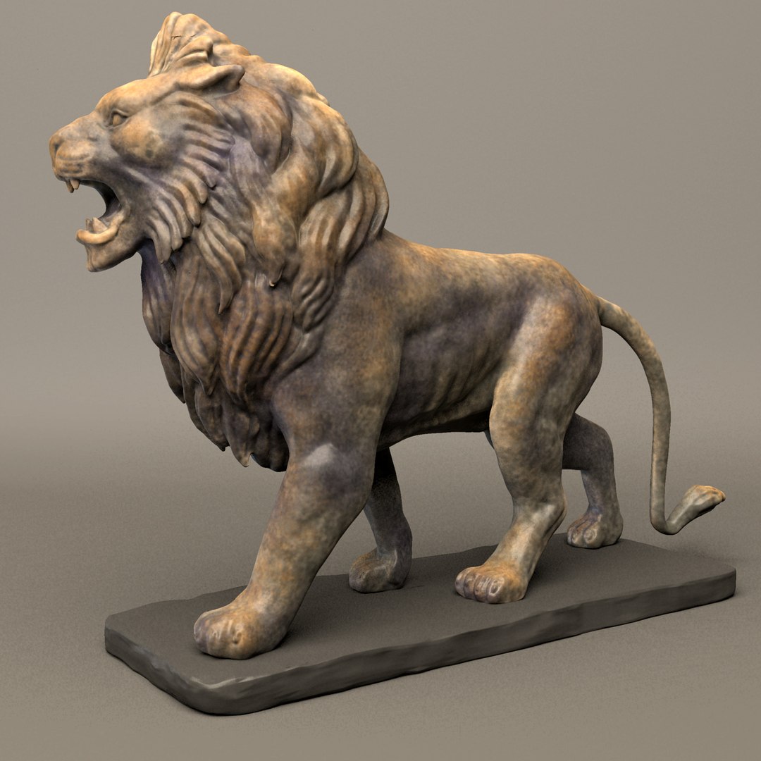 Maya Stone Lion Sculpture