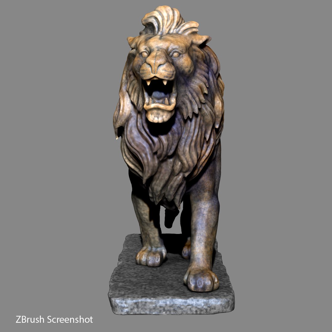 Maya Stone Lion Sculpture