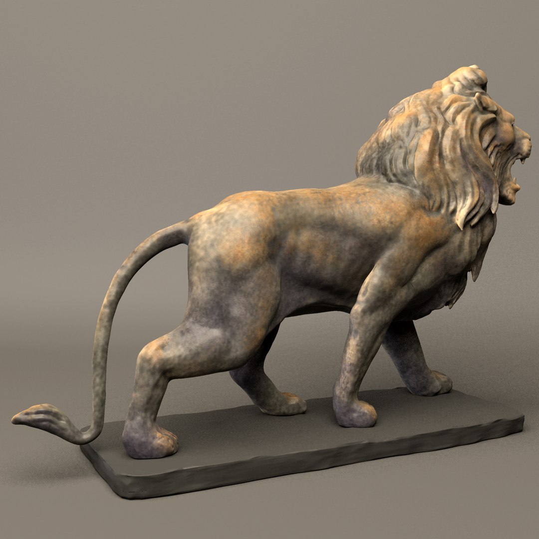 Maya Stone Lion Sculpture
