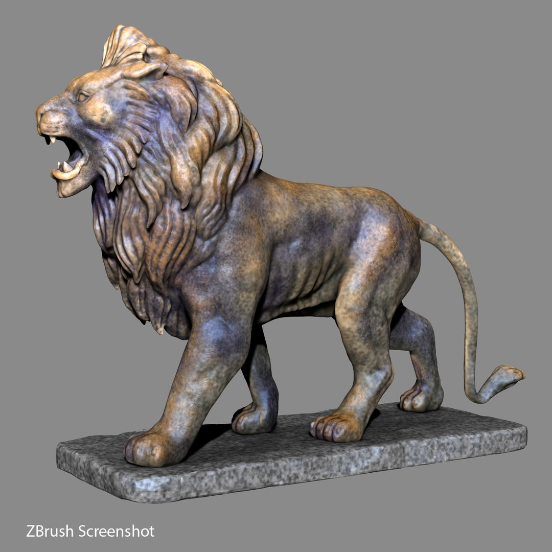 Maya Stone Lion Sculpture