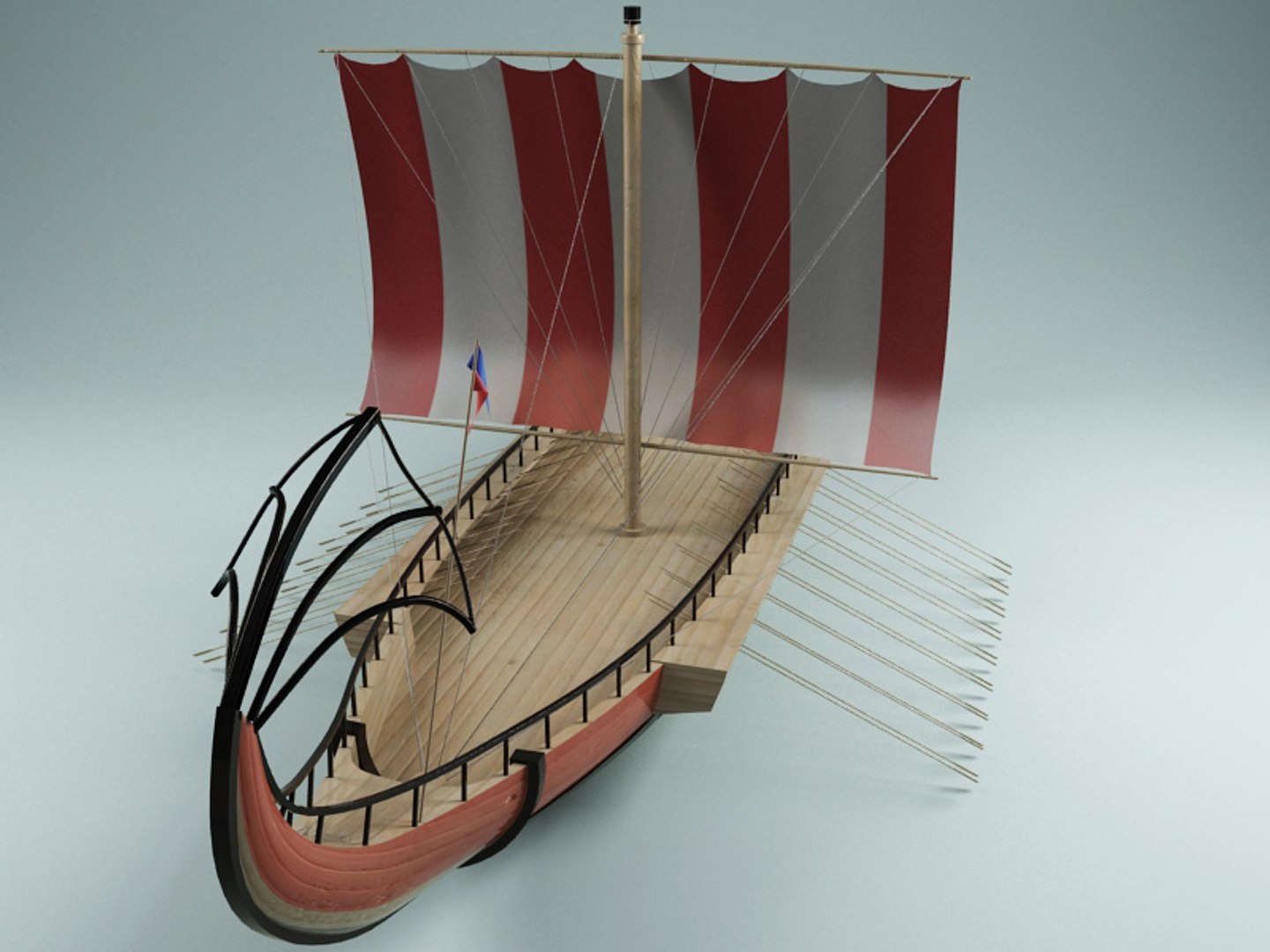 3dsmax Roman Galley Modelled