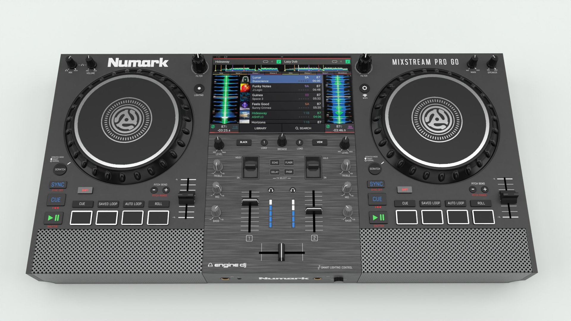 3D Battery-Powered Standalone Streaming DJ Controller Numark Mixstream ...