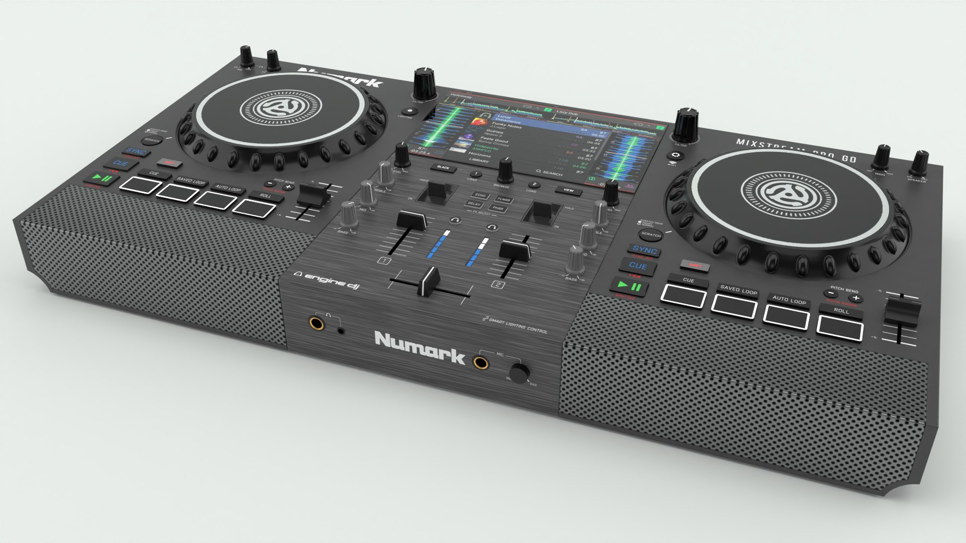3D Battery-Powered Standalone Streaming DJ Controller Numark Mixstream ...