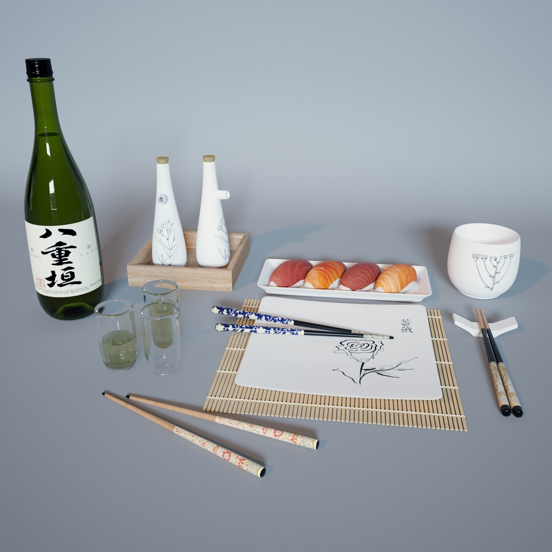 3D Sushi Set Model - TurboSquid 1150828