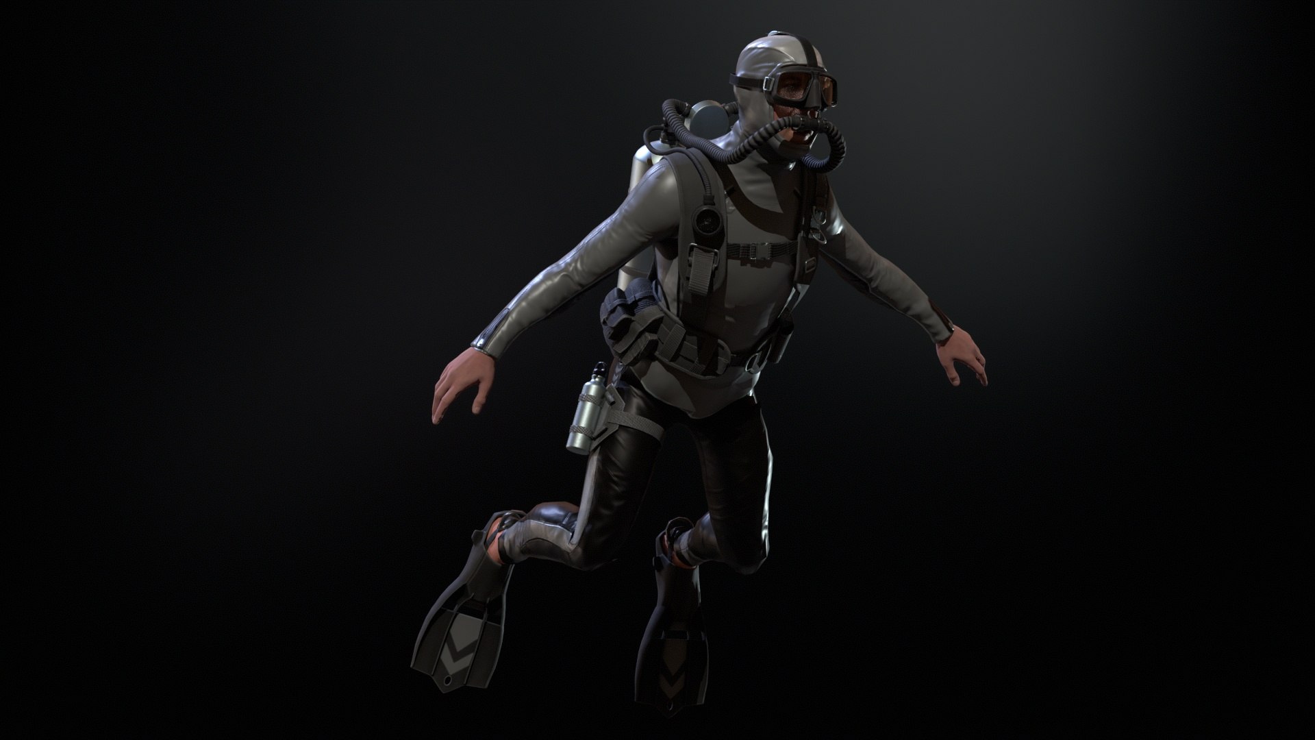 3D Model Diver - TurboSquid 2299297