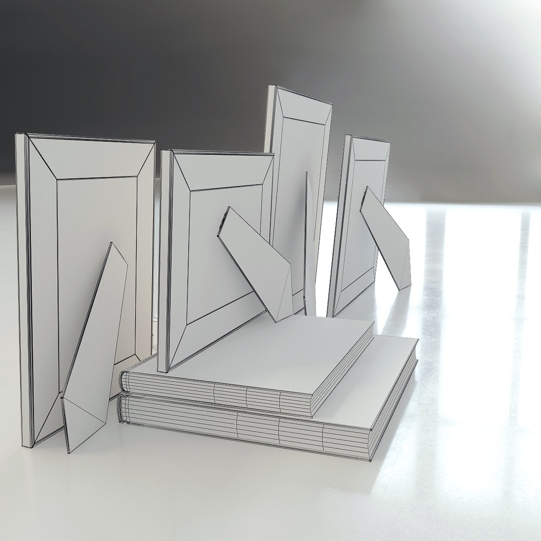 White Decorative Set 3d Model