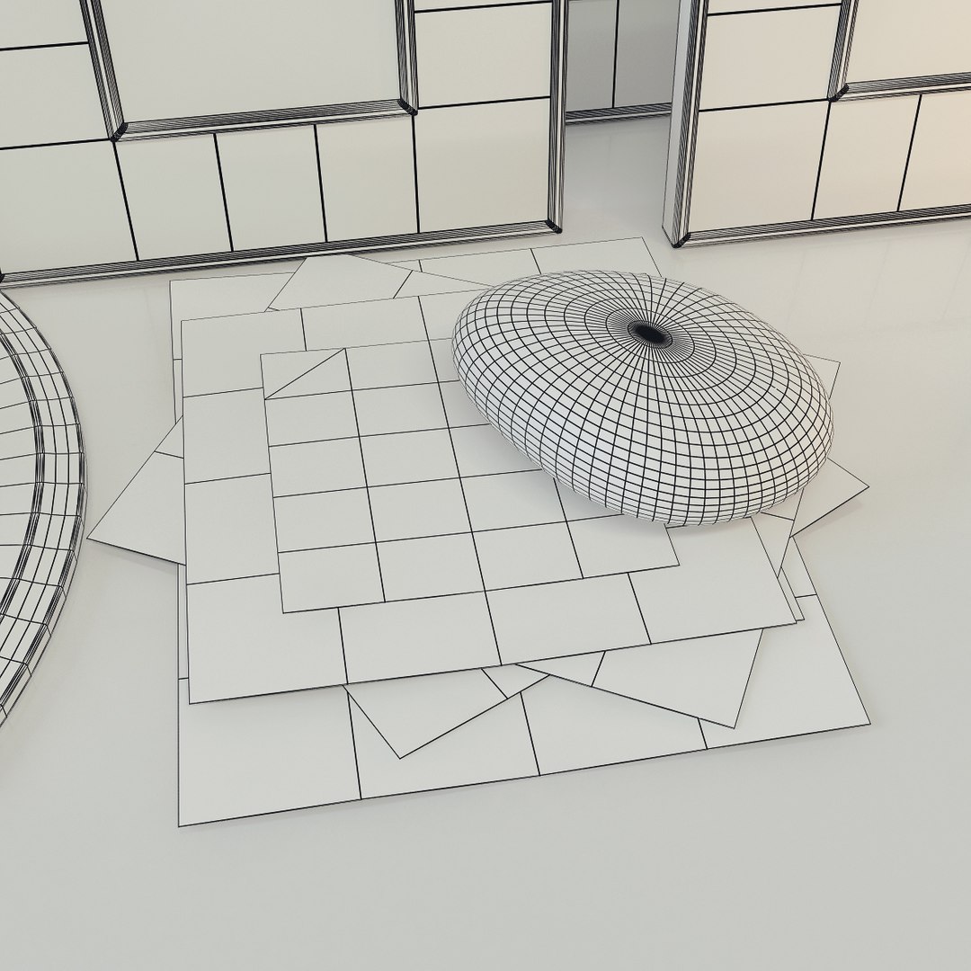 White Decorative Set 3d Model