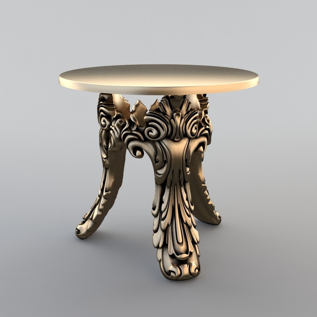 3d Model Of Gold Table