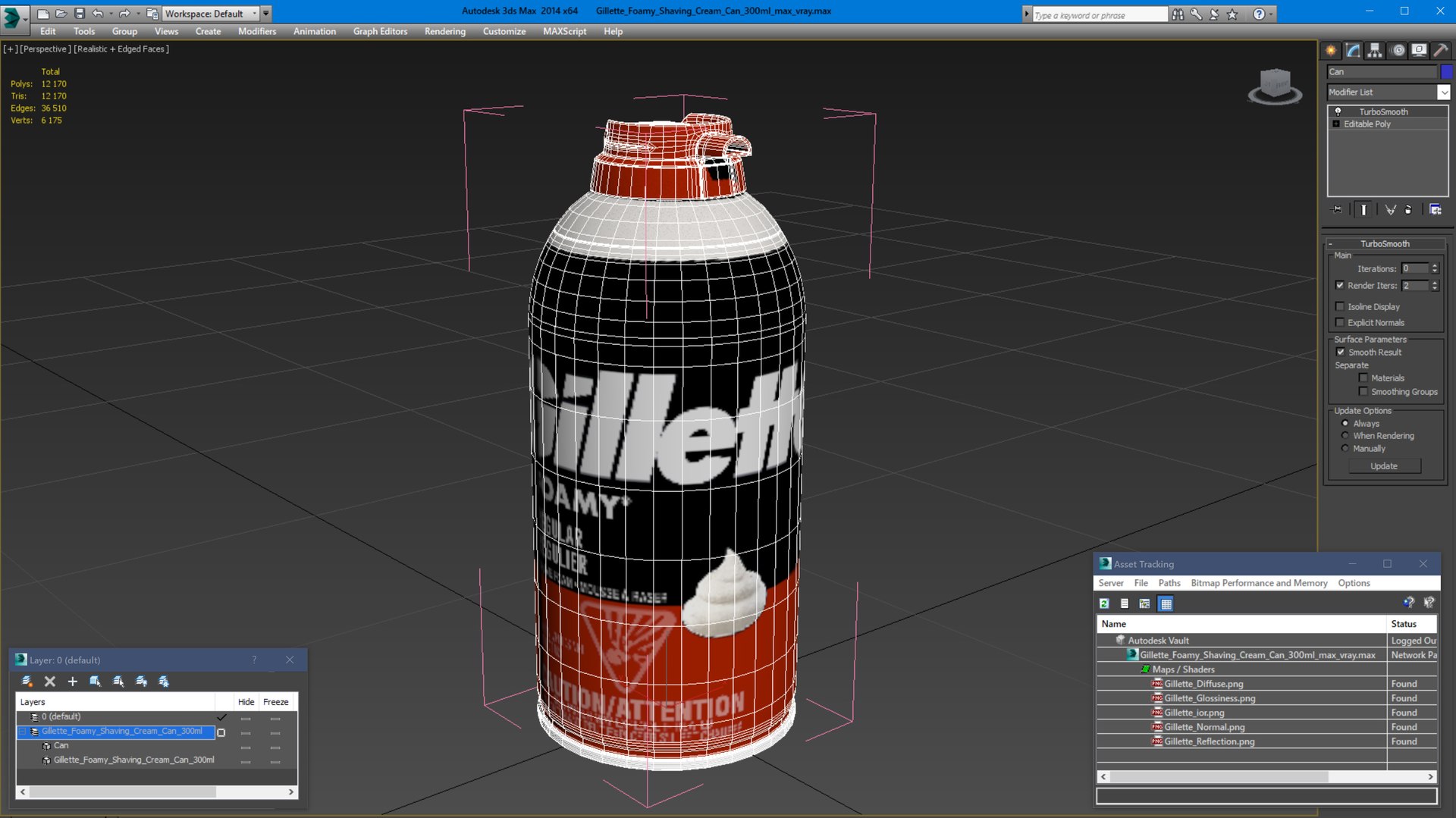 Gillette Foamy Shaving Cream Can 300ml 3D Model - TurboSquid 1943675