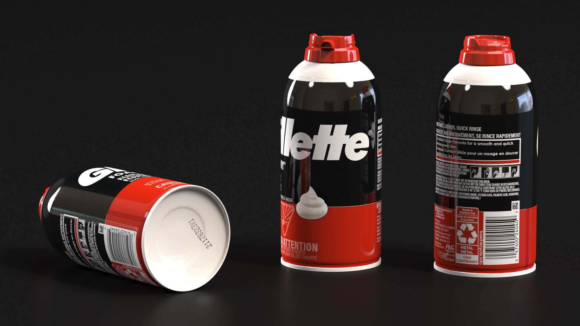 Gillette Foamy Shaving Cream Can 300ml 3D Model - TurboSquid 1943675