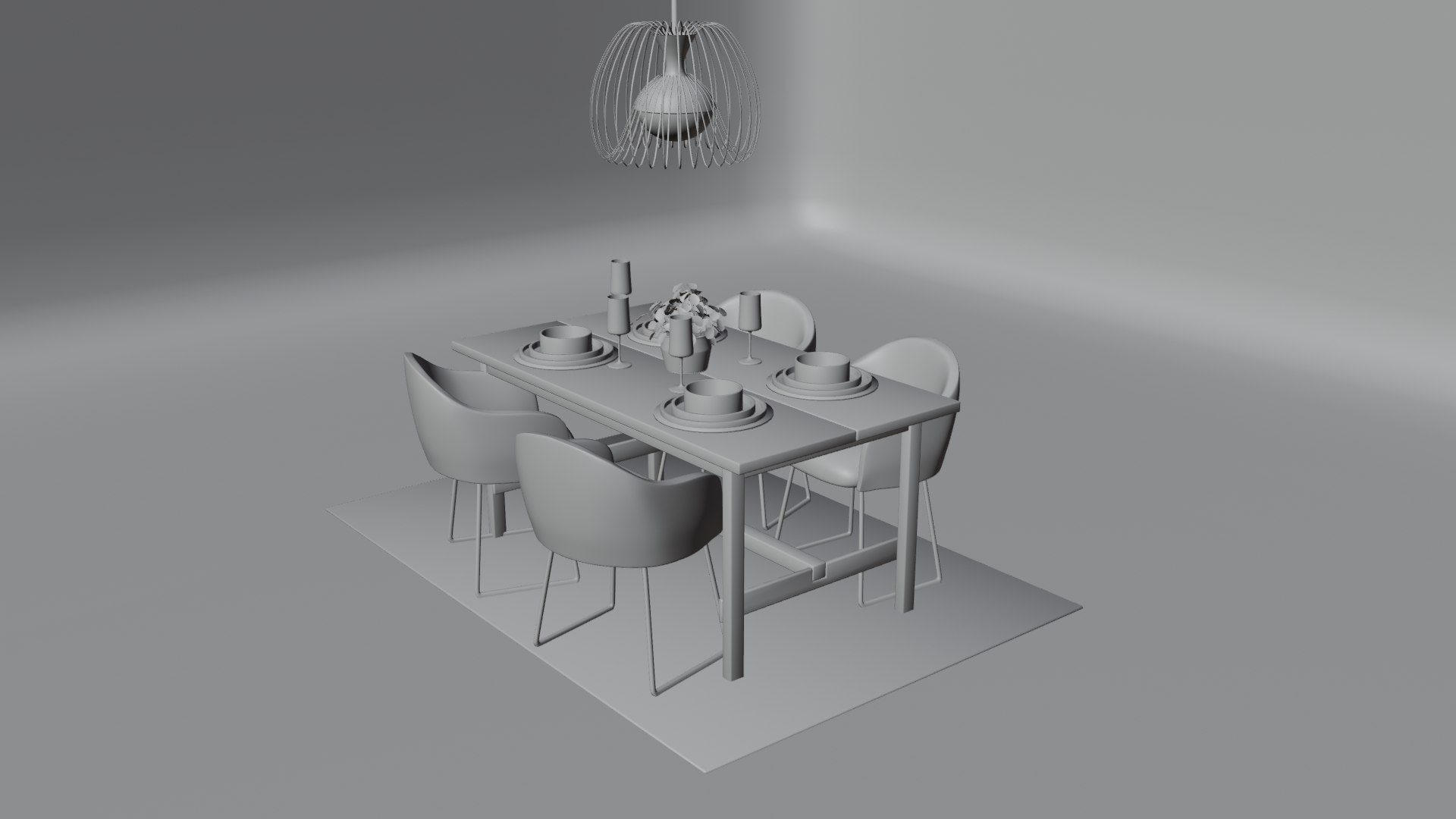 Complete Dining Table 3D Model - TurboSquid 2264003