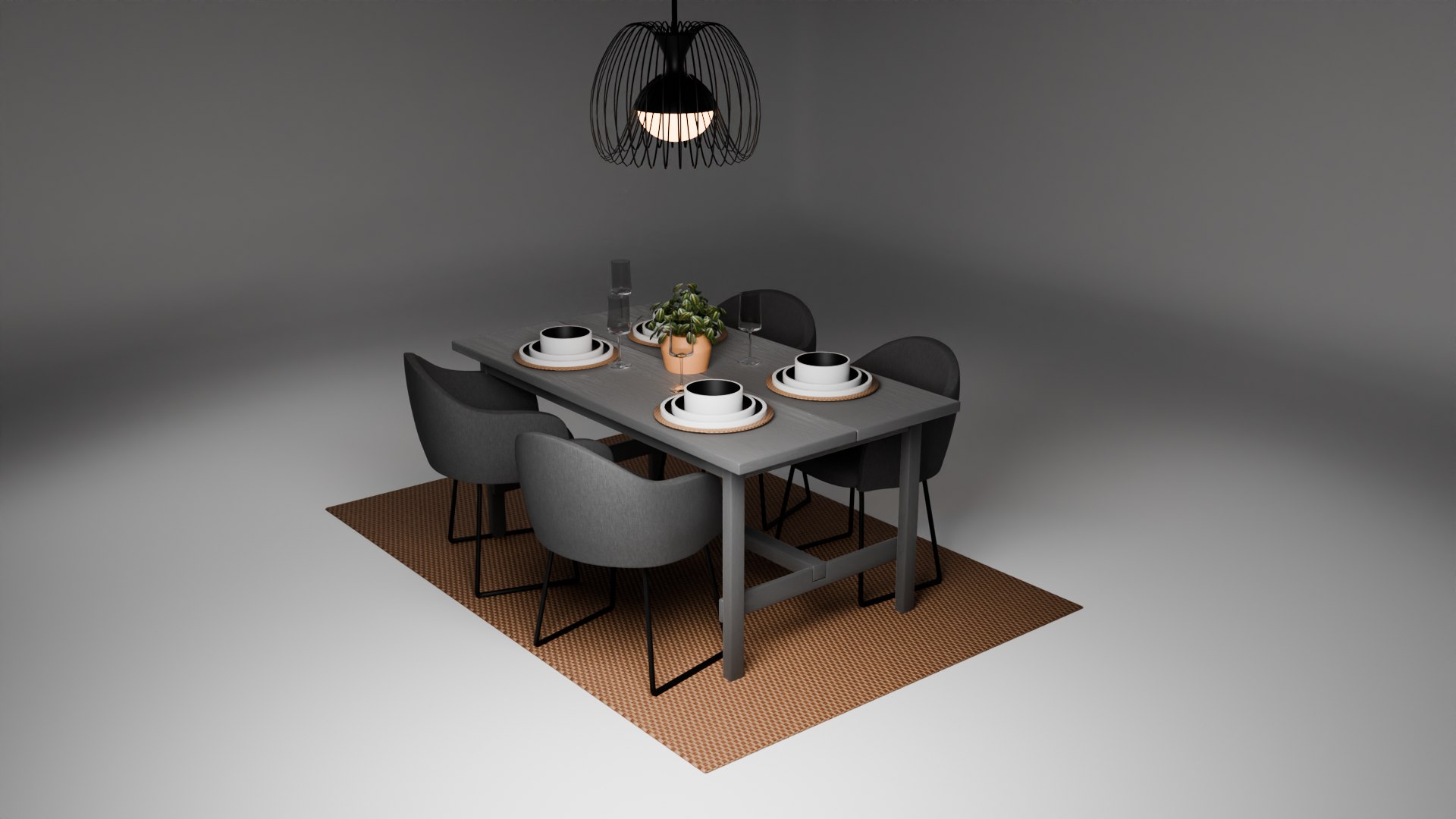 Complete Dining Table 3D Model - TurboSquid 2264003