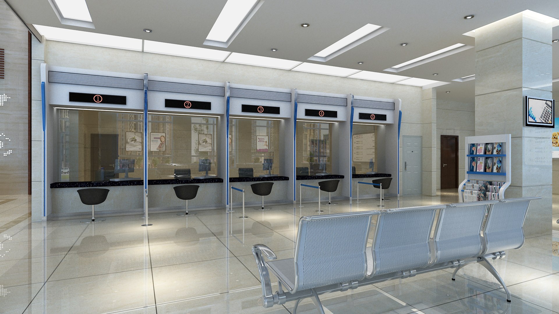 3D Bank Lobby 01 Model - TurboSquid 2088409