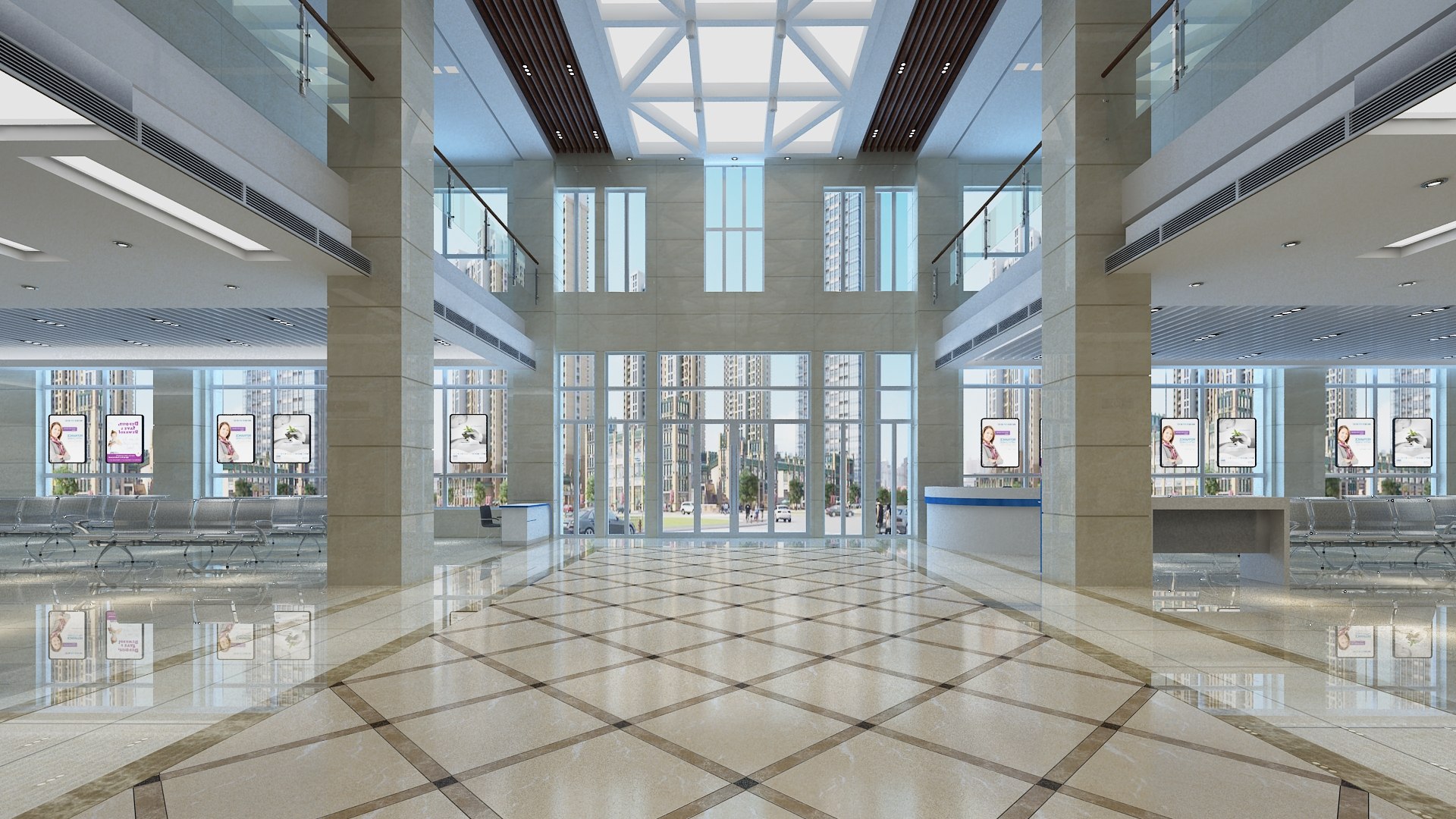3D Bank Lobby 01 Model - TurboSquid 2088409